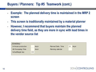 5 tips for sap material master buyer and planner functions | PPTX