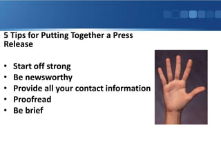 5 tips for writing a successful press release for your associaiton | PPTX