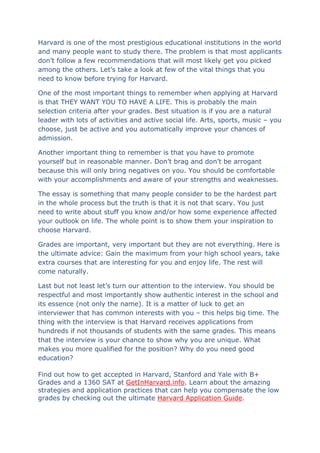 How To Get In Harvard | PDF | College Planning | College Education