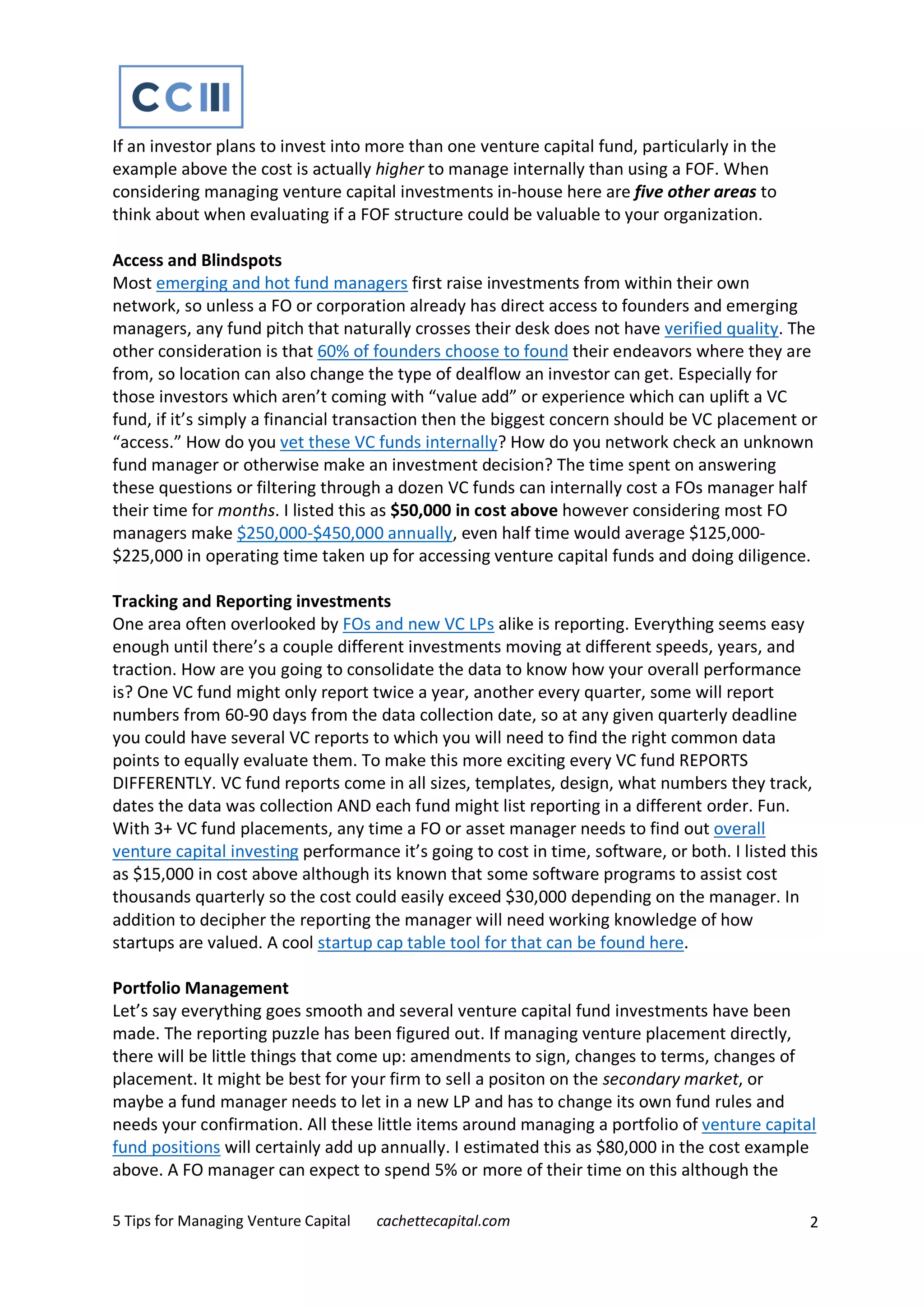 5 Tips for Managing Venture Capital | PDF