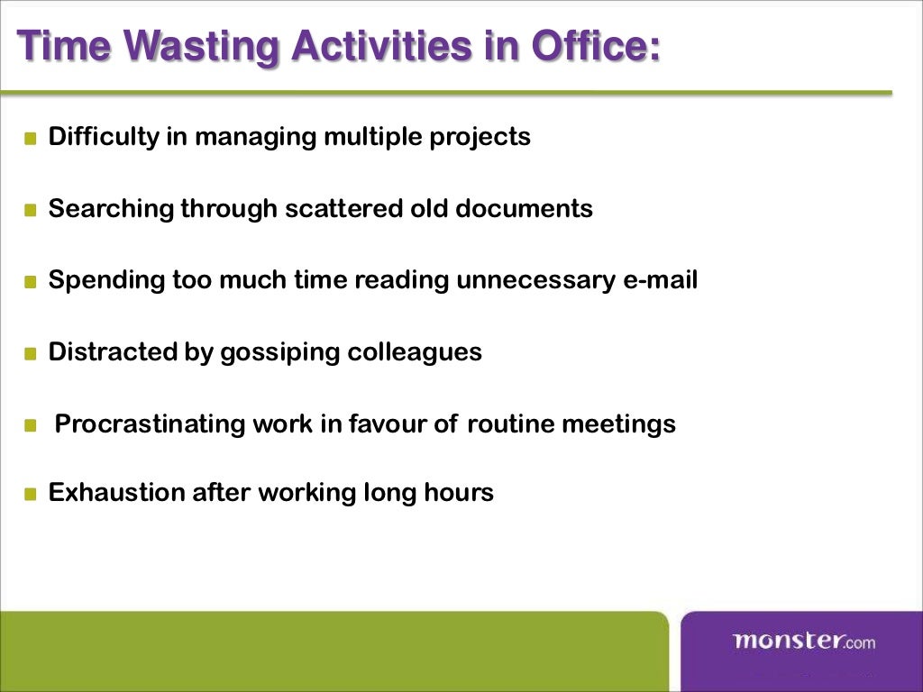 5 tips to avoid time wasting at work