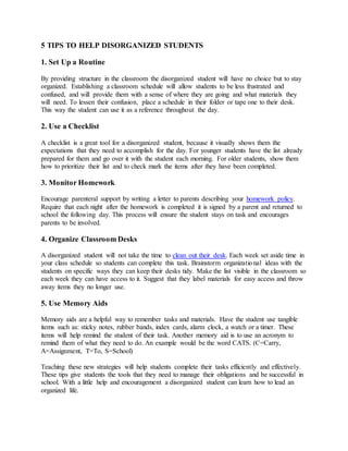 5 tips to help disorganized students | PDF