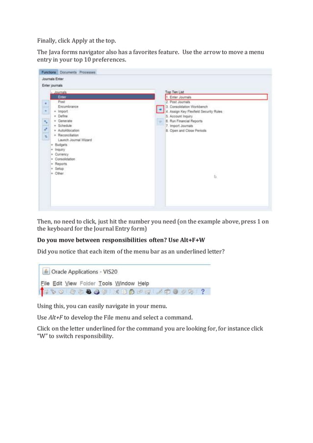 5 tips to improve ebs navigation | DOCX | Operating Systems | Computer ...