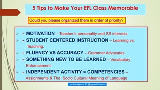 5 tips to make your class memorable2015 | PPTX