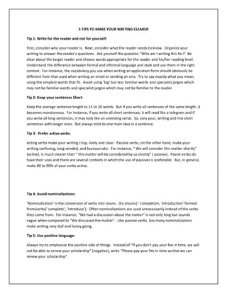 5 tips to make your writing clearer | PDF