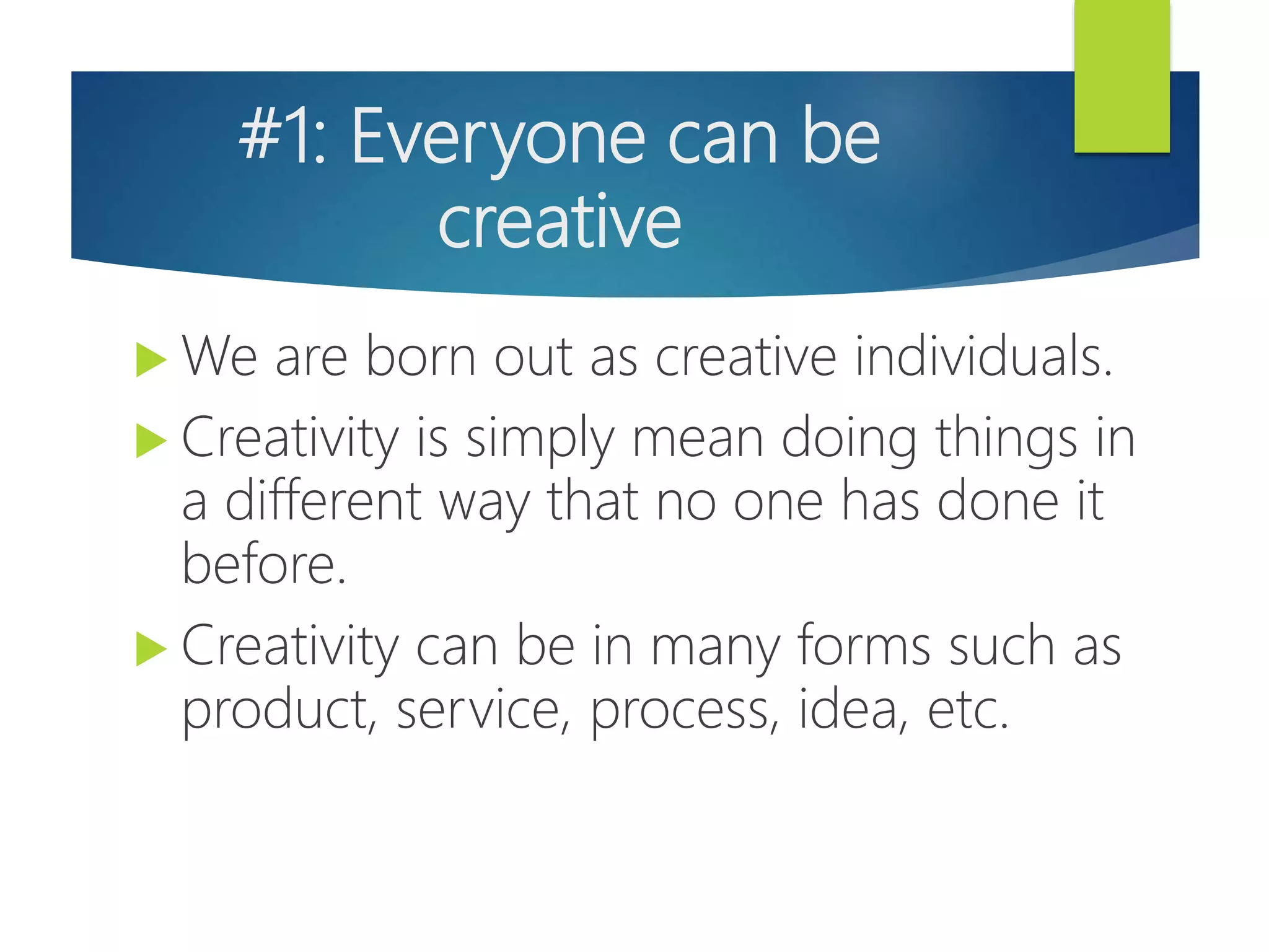 5 tools to develop a creative mindset | PPT