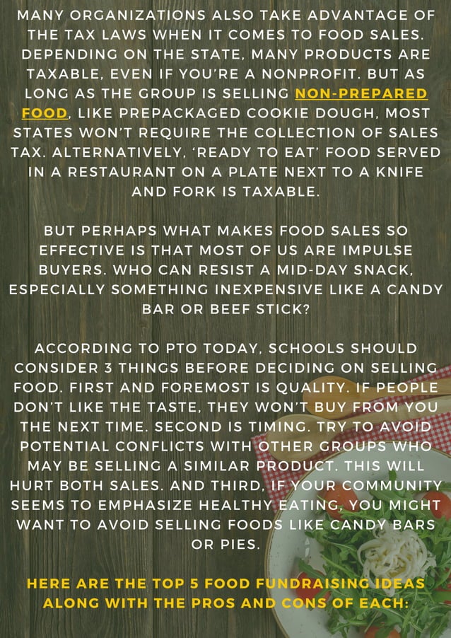 5 TOP FOOD FUNDRAISING IDEAS FOR 2020 | PDF