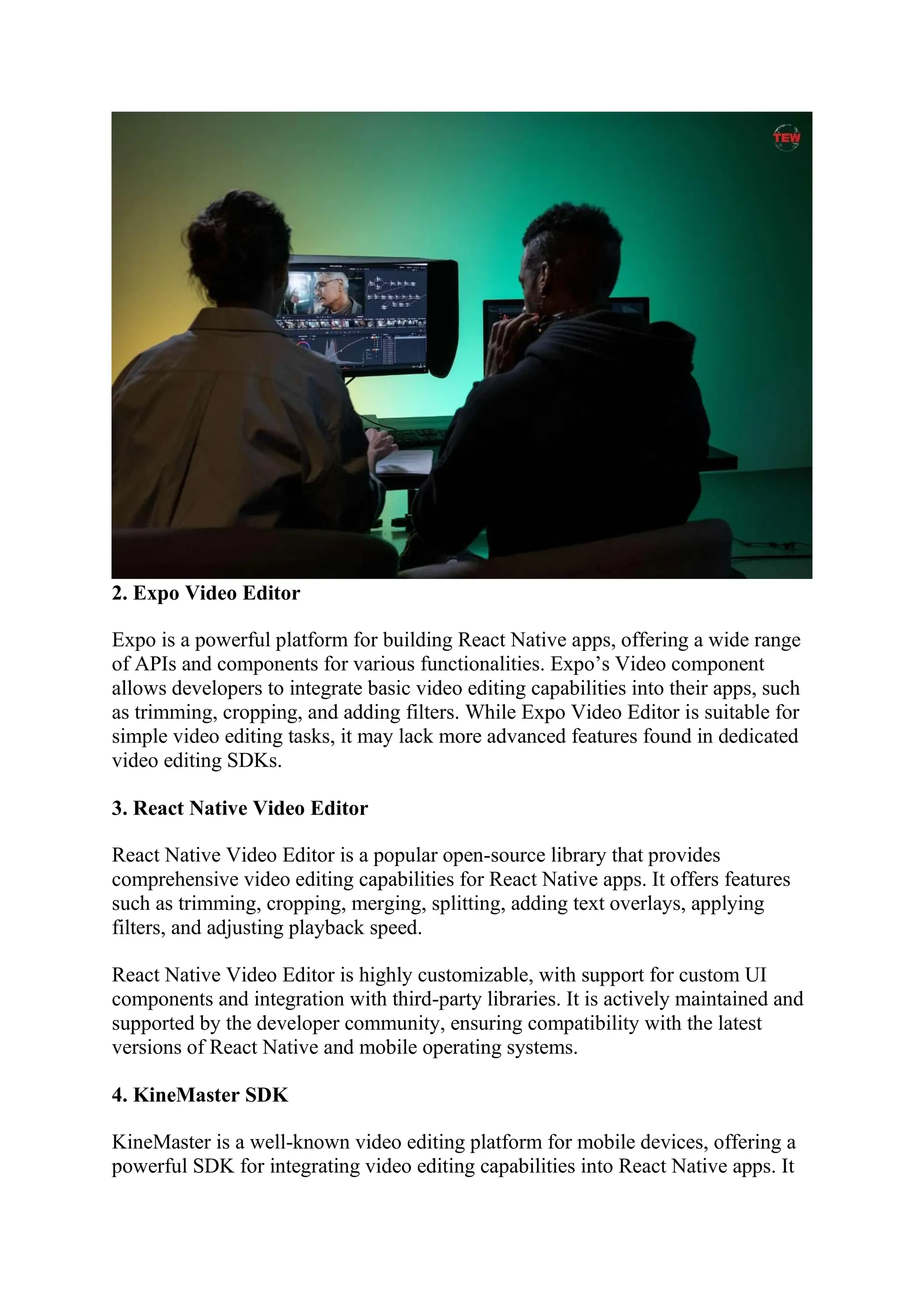 5 Top React Native Video Editor SDKs for Mobile App Development | The Enterprise World | PDF