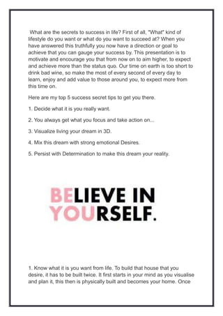 5 top secret tips for success in life (1) | PDF