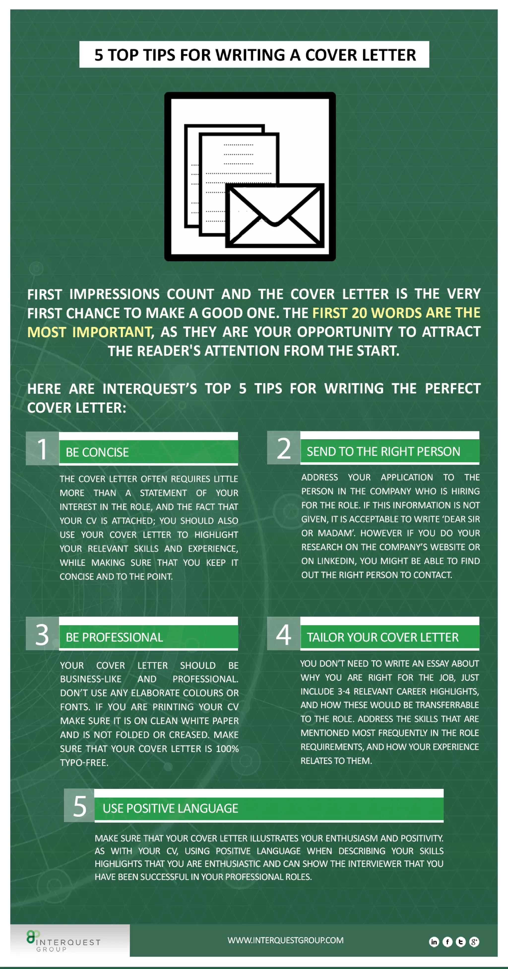 CV Writing: 5 Top Tips for Writing a Cover Letter | PDF