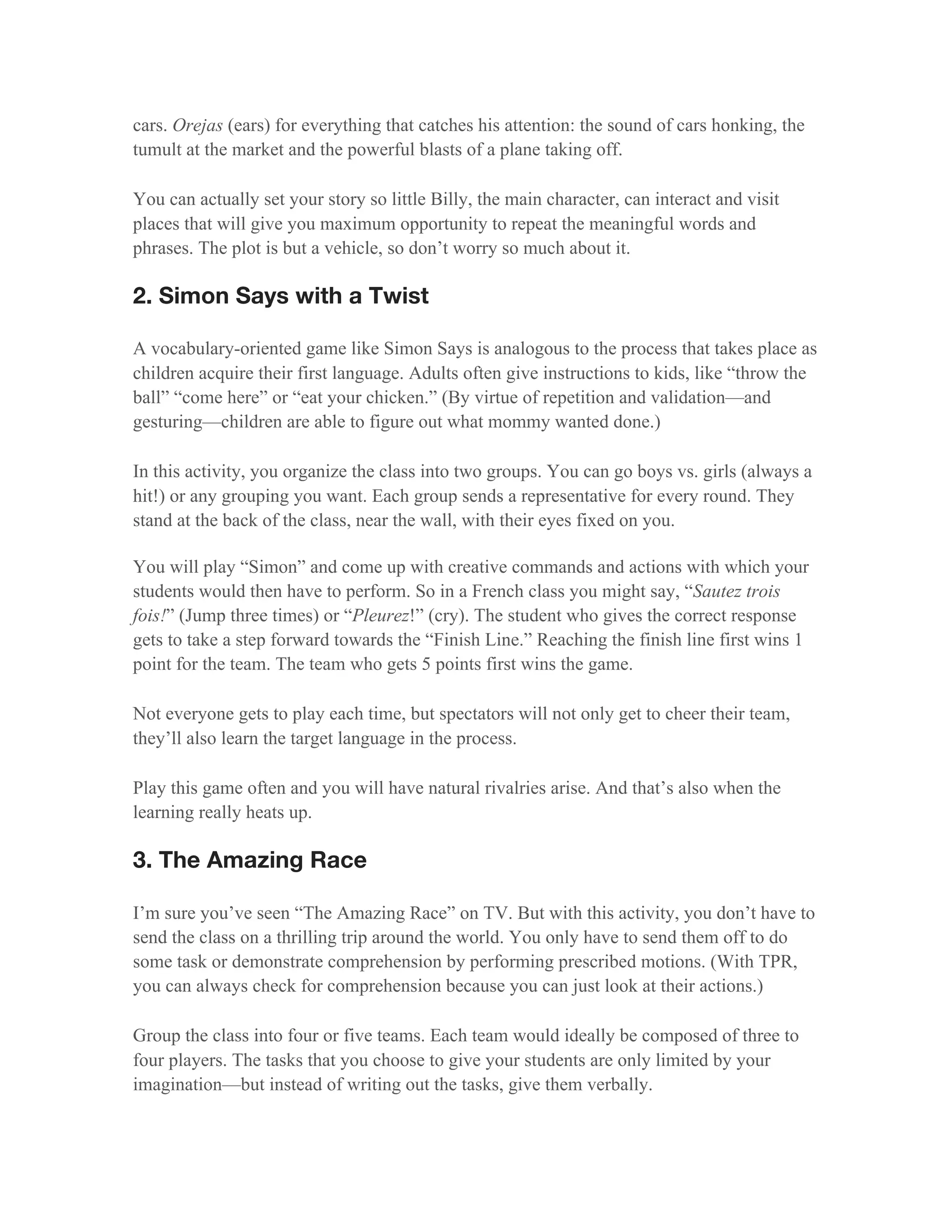 5 total physical response activities | PDF