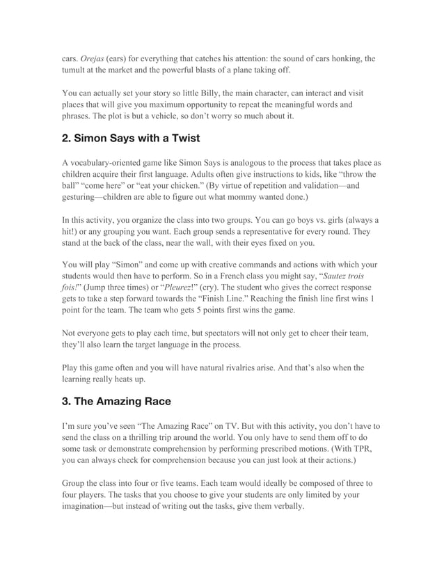 5 total physical response activities | PDF