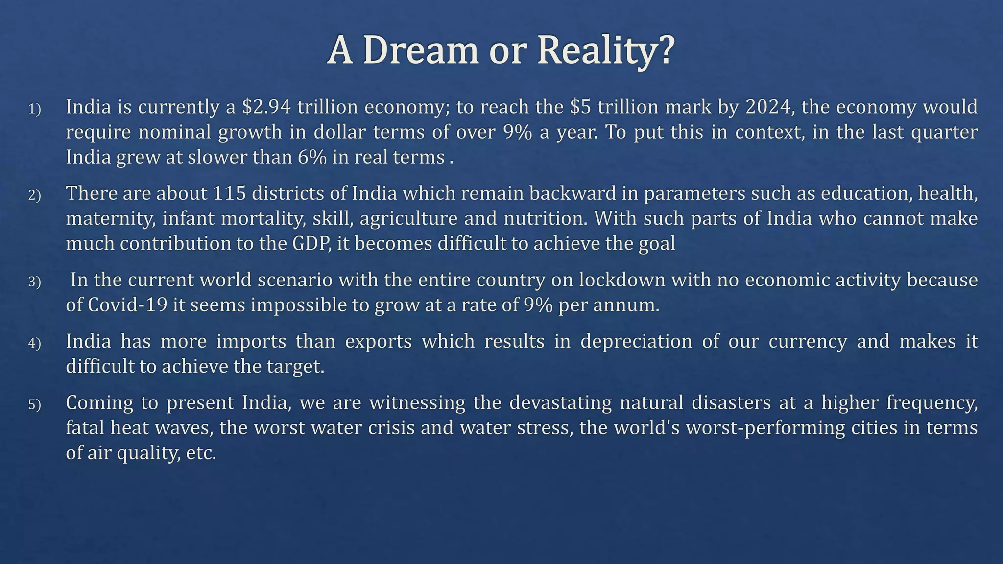 5 trillion economy reality to india | PPT
