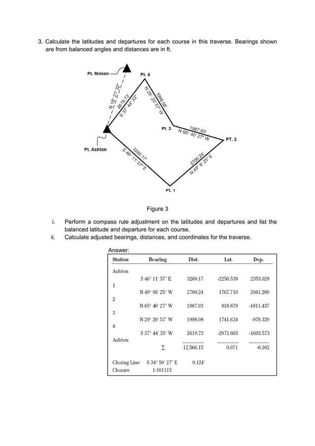 s2 5 tutorial traversing - compass rule and transit rule | PDF ...