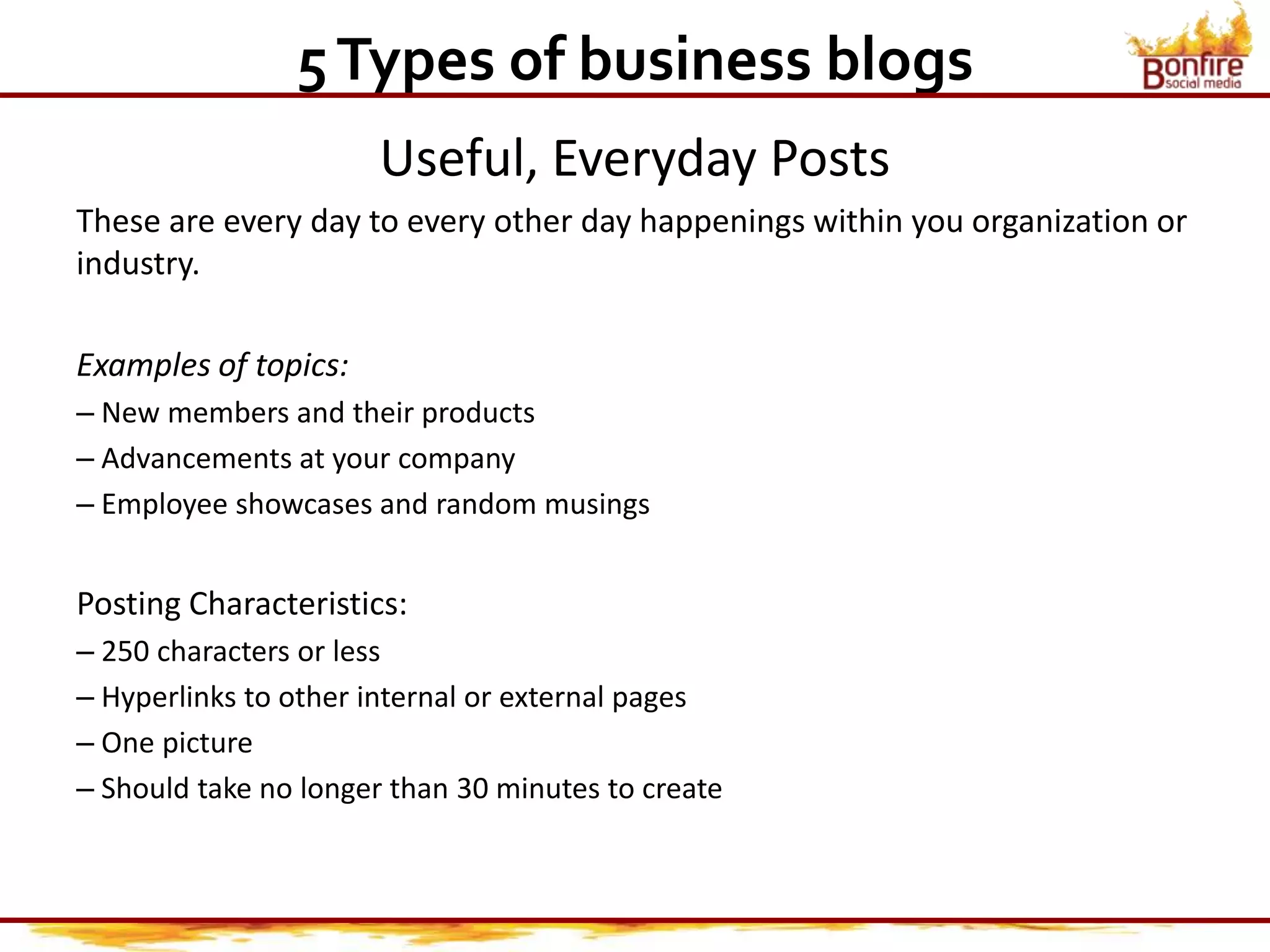 5 Types Of Blogs And Best Practices | PPT