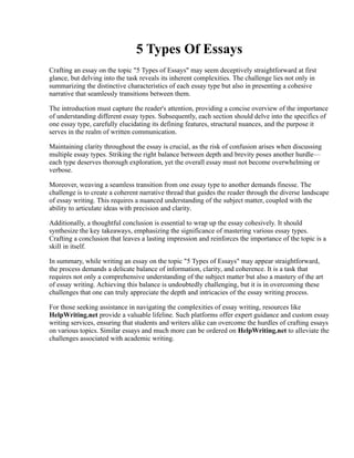 5 Types Of Essays | PDF