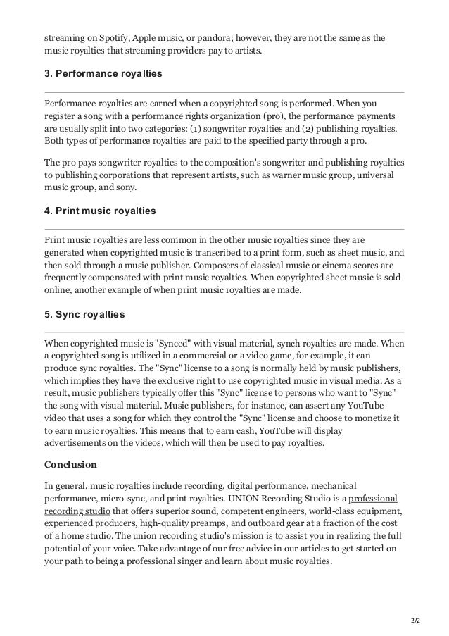 5 types of music royalties to collect | PDF