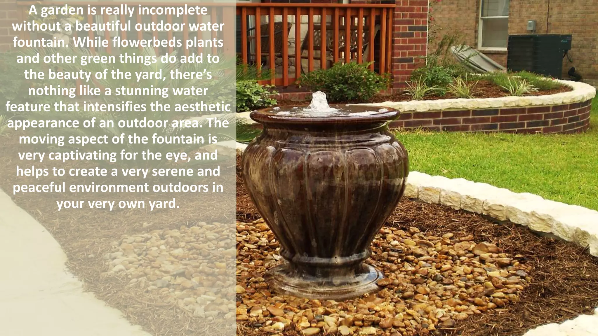 5 types of outdoor water fountains that enhance the beauty of your ...