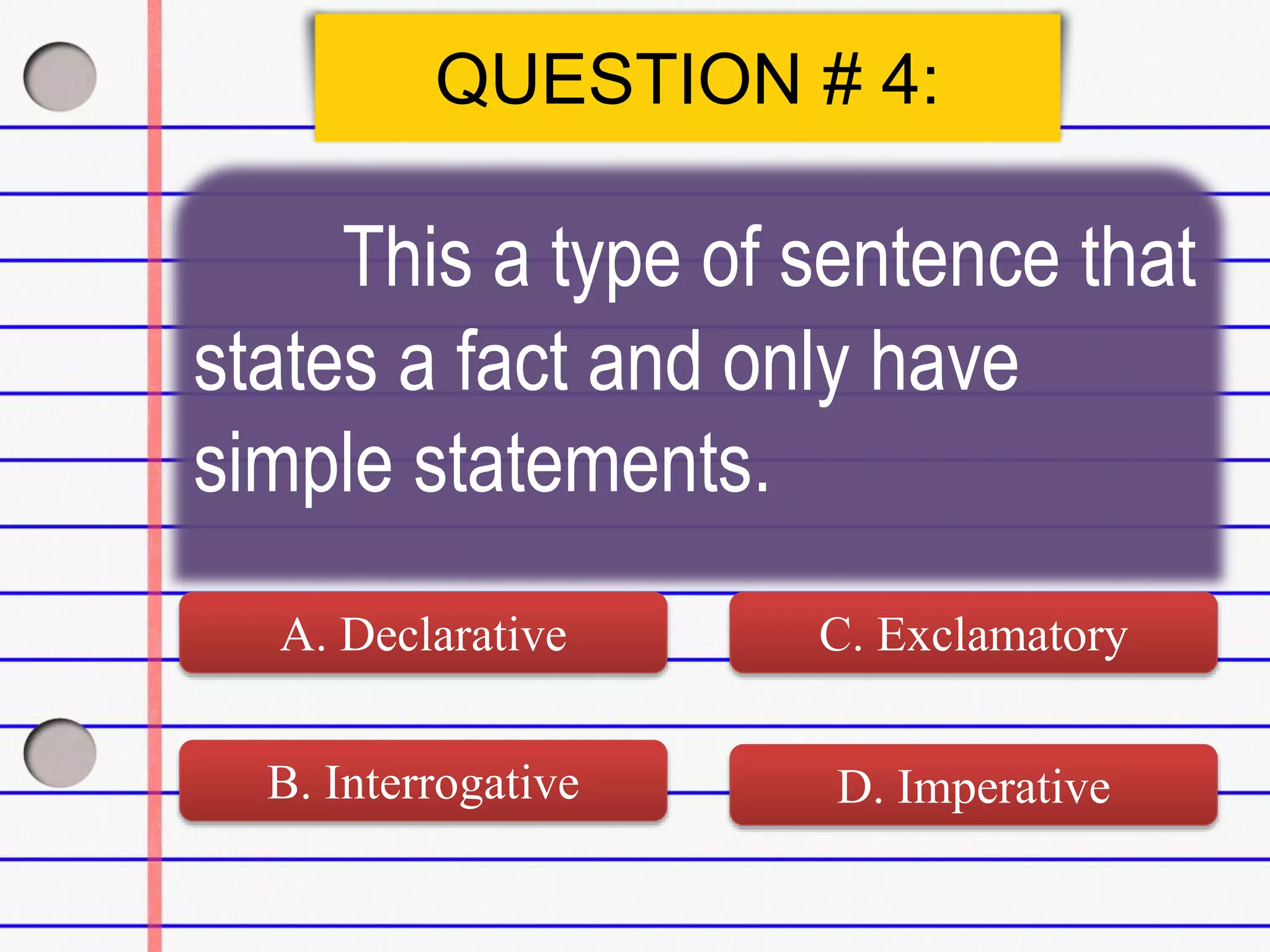 5 types of Sentences Game | PPTX | Programming Languages | Computing