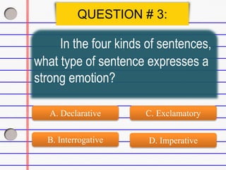 5 types of Sentences Game | PPTX