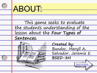 5 types of Sentences Game | PPTX