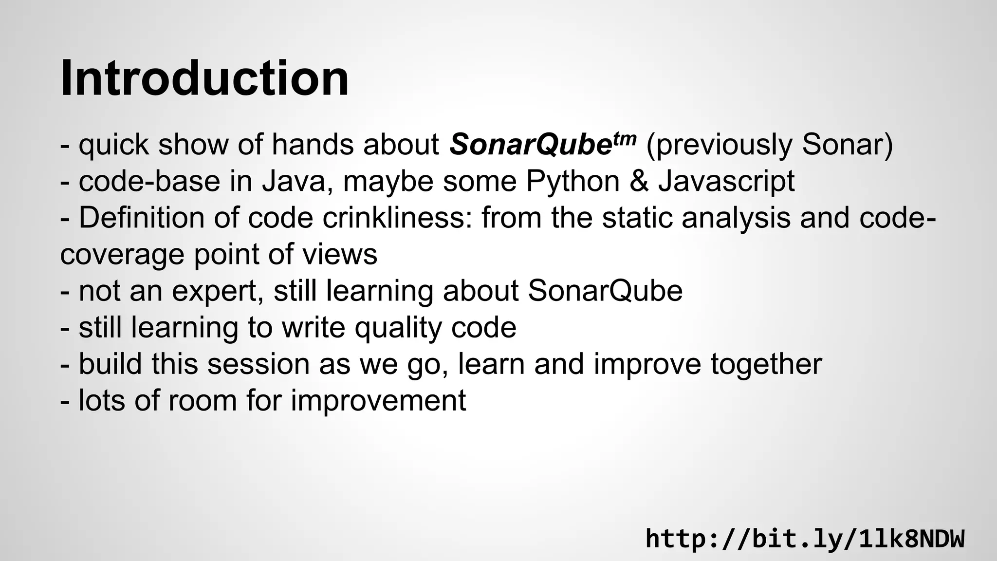 Sonar qube to impove code quality | PPT