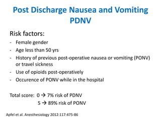 Post-discharge issues beyond pain in out-patient surgery | PPT