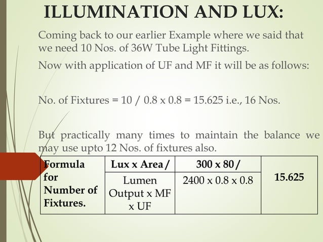 electrical lighting calculation | PPTX | Interior Decorating | Home & Garden