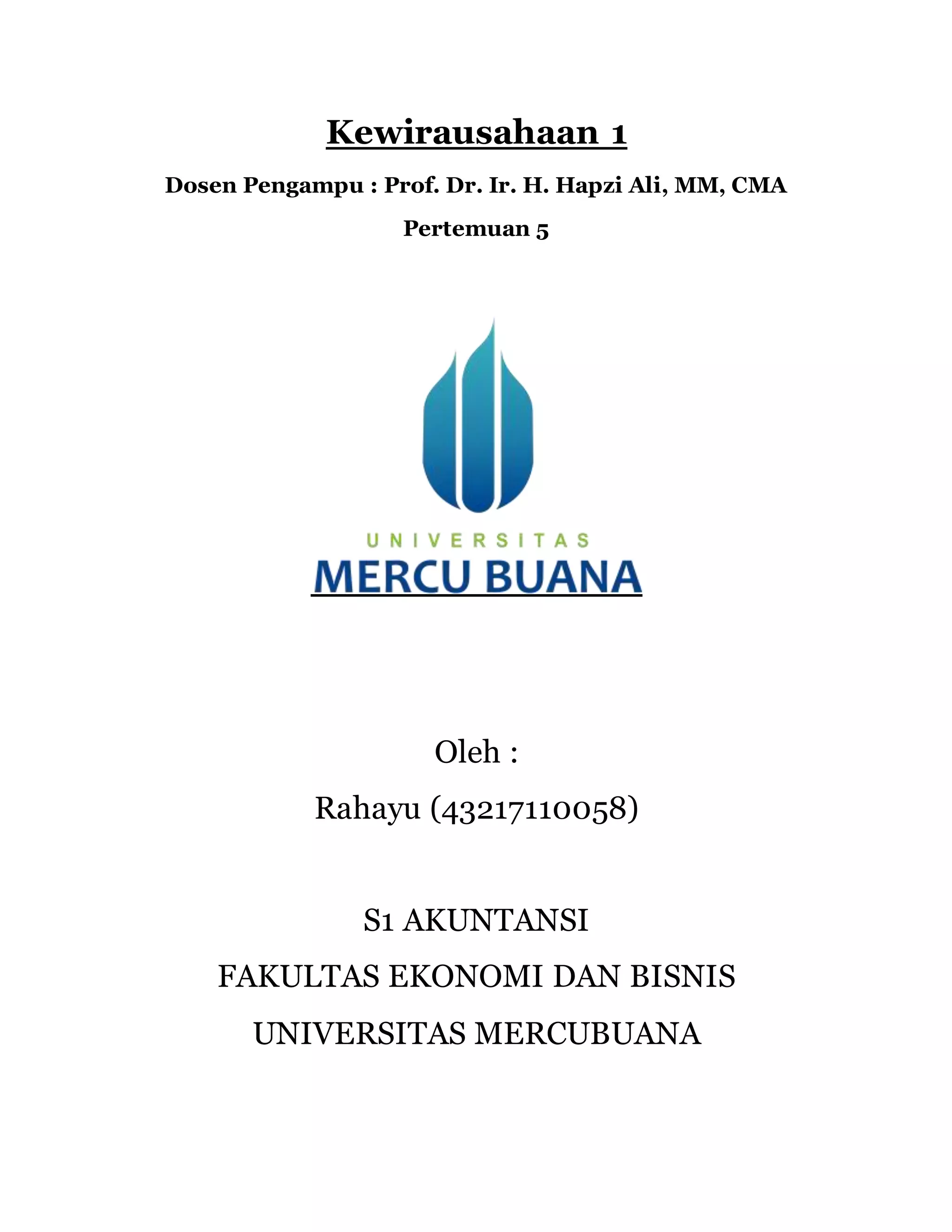 usaha, rahayu, hapzi ali, bisnis konvensional, universitas mercu buana, 2018 | PDF
