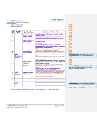 Use Case TABLE with Actors & Goals | PDF