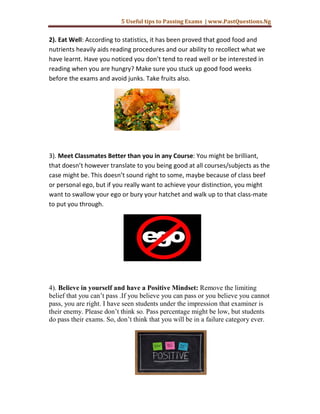 5 Useful Tips for Passing Exams | PDF