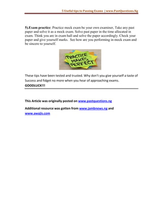 5 Useful Tips for Passing Exams | PDF