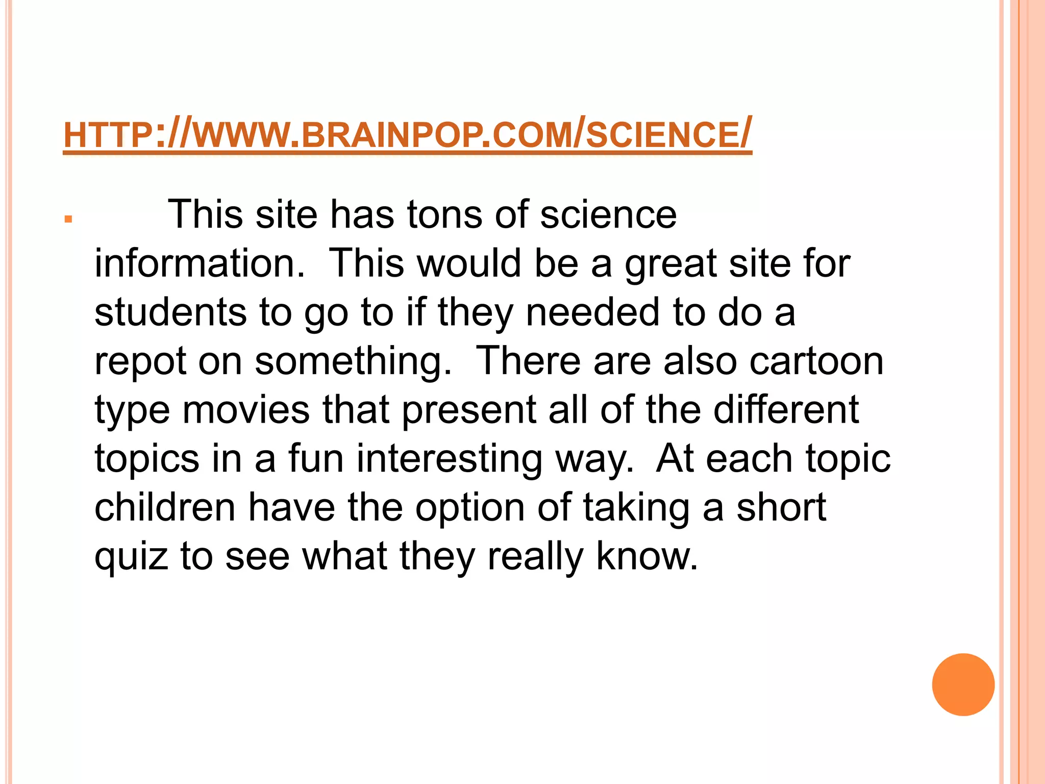 5 Useful Science Websites | PPTX