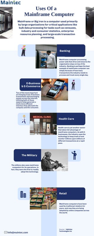 Uses of mainframe | PDF
