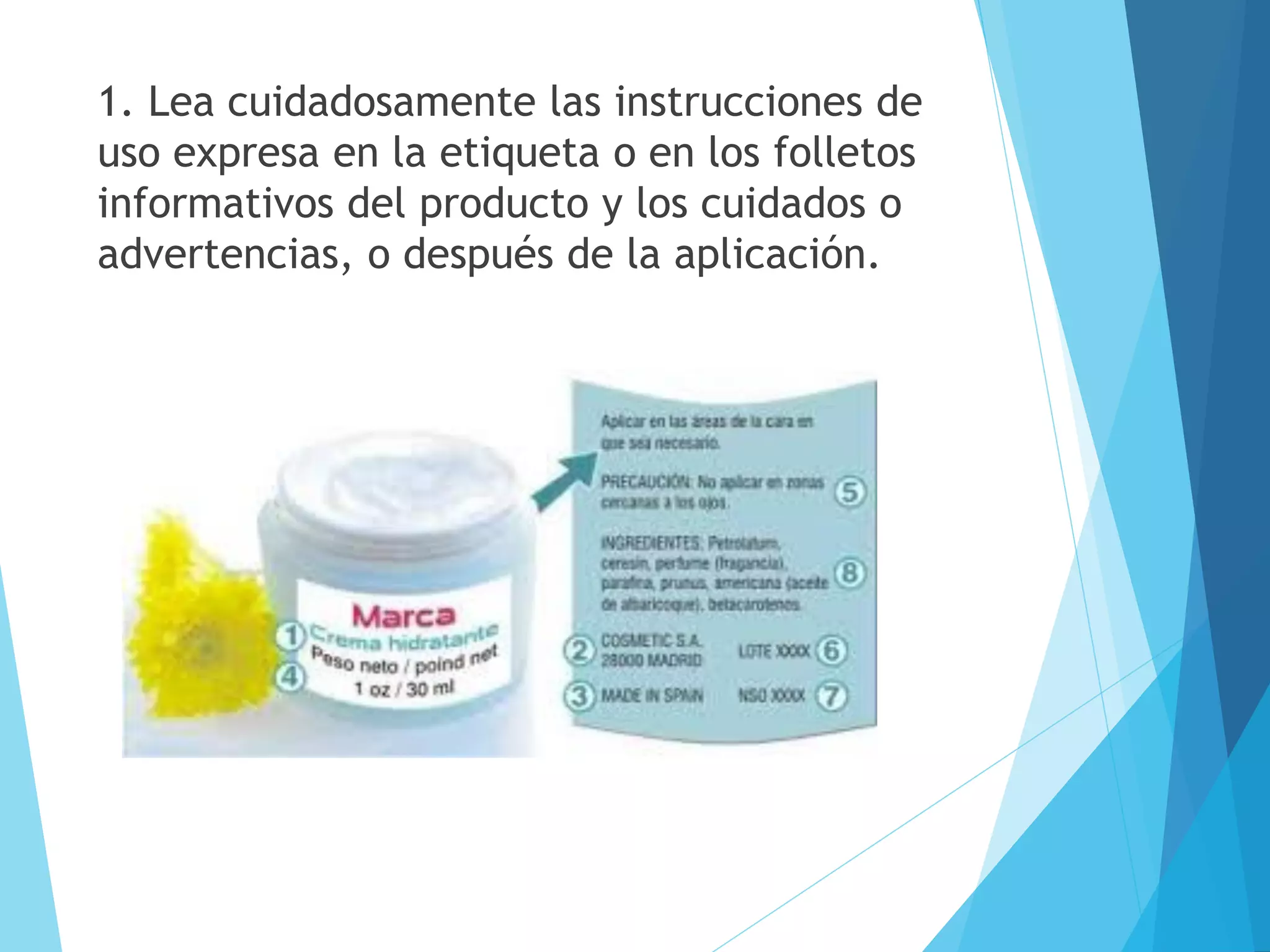 Normas de seguridad para uso de productos cosméticos | PDF