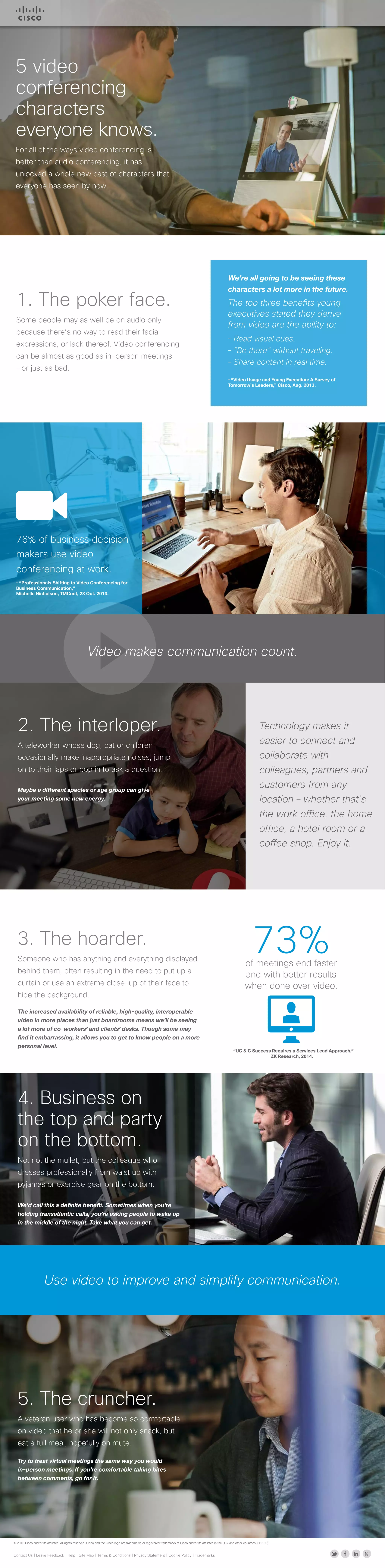 5 Video Conference Characters | Cisco Collaboration | PDF