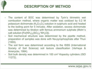 Spatial distribution of soil organic carbon stocks in Serbia | PPTX ...