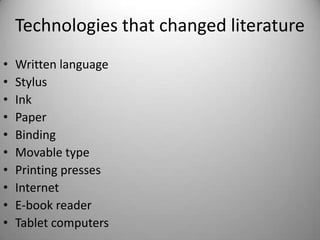 Impact of technology on literature and arts | PPTX