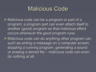 Virus and Malicious Code Chapter 5 | PPT