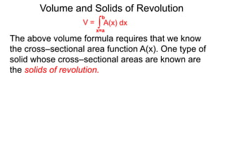 5 volumes and solids of revolution i x | PPTX