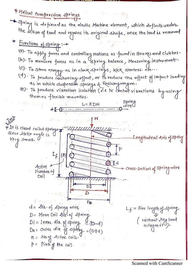 Deflection in compression springs | PDF