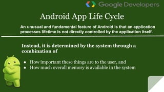 Presentation on Android application life cycle and saved instancestate | PPT