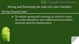 Presentation on Android application life cycle and saved instancestate ...