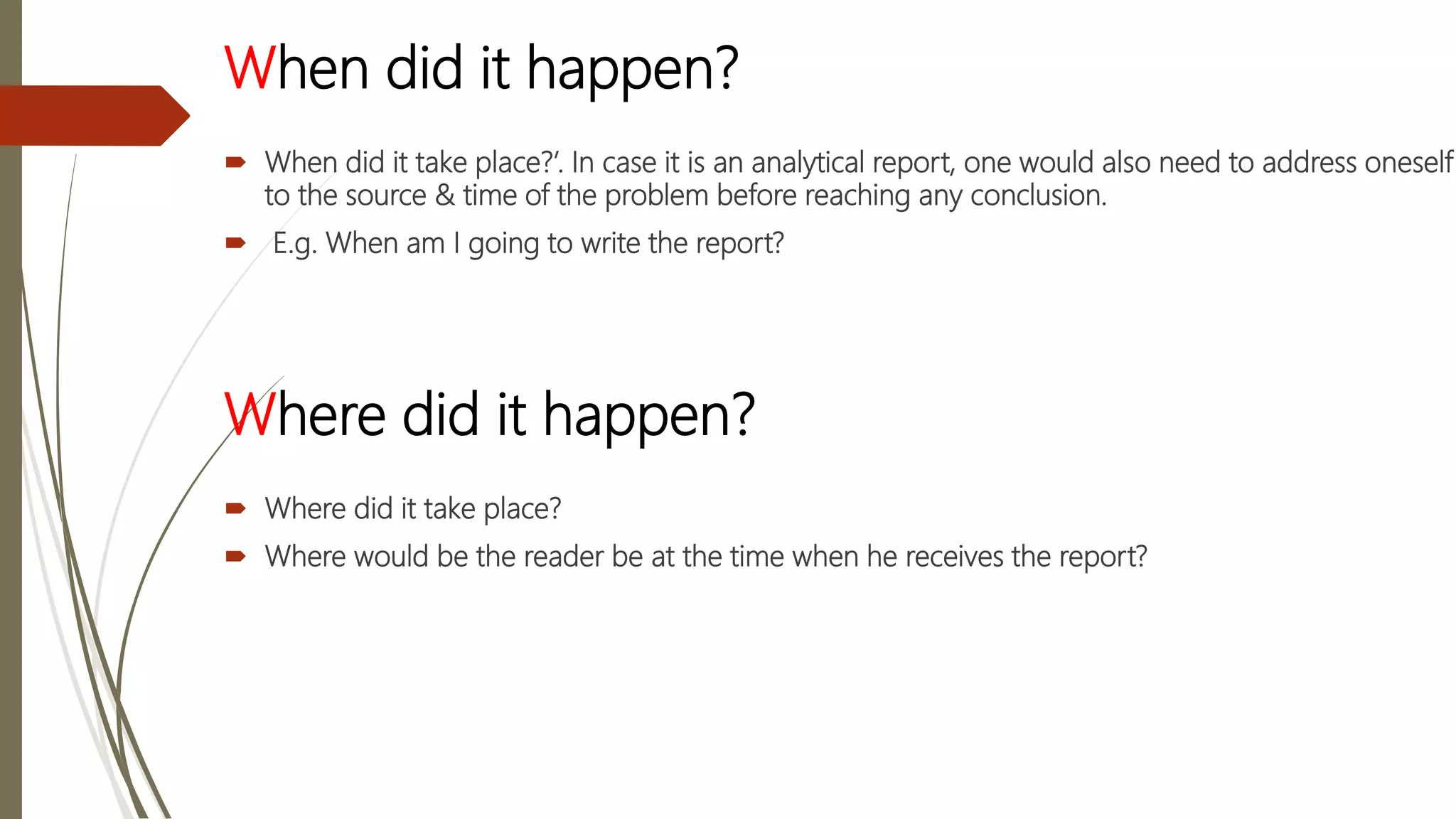 5W & 1H of report writing | PPTX