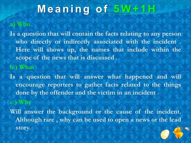 5w 1h ppt | PPTX | Business | Business and Finance