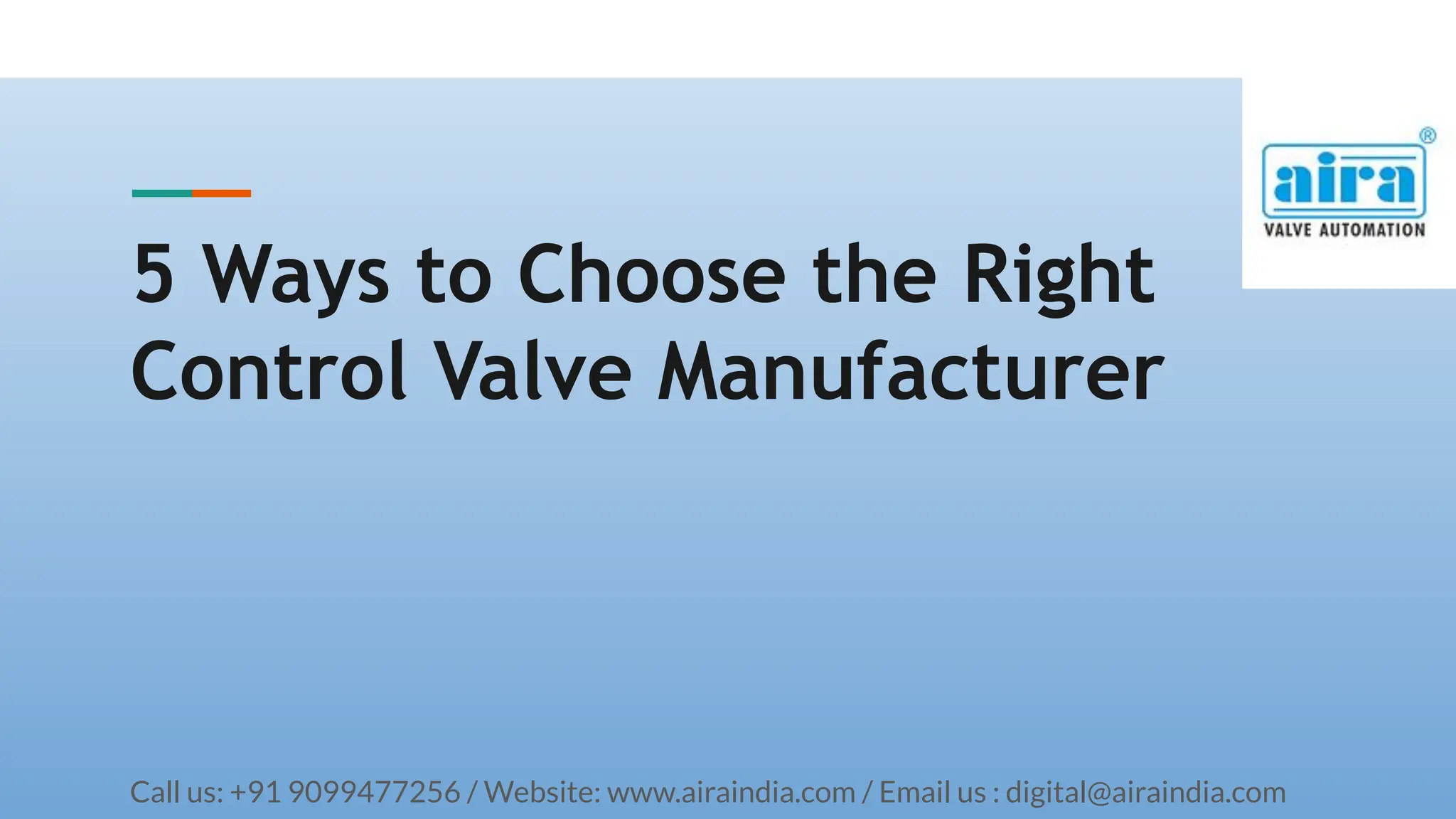 5 Ways to Choose the Right Control Valve Manufacturer | PPT
