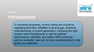 5 Ways to Choose the Right Control Valve Manufacturer | PPT