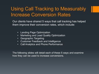 5 Ways to Improve Conversion Rates with Call Tracking | PPT