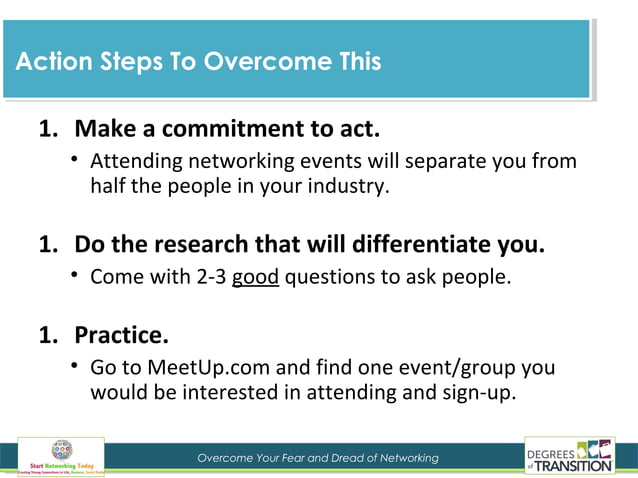5 Ways To Overcome The Fear And Dread Of Networking | PPT | Social ...