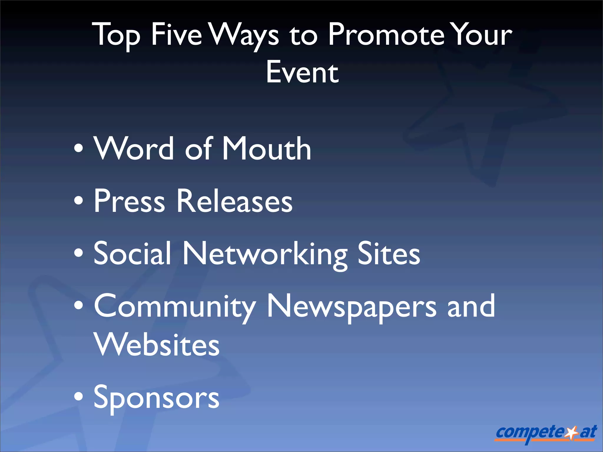 5 Ways To Promote Your Event | PPT